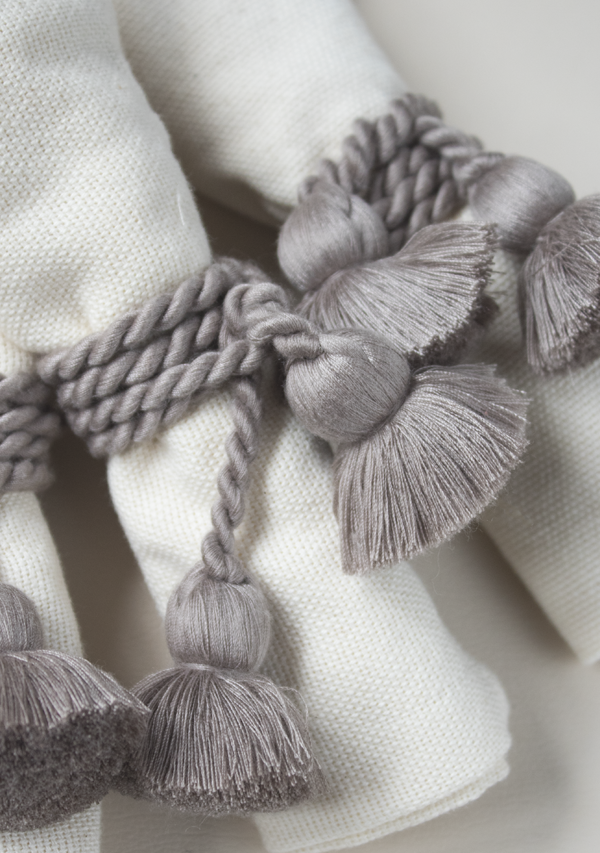 Cotton Napkins Grey Napkin Rings Set of 4 Lula Mena